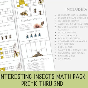 Interesting Insects Unit BUNDLE, Nature Study, Math, Language Arts ...