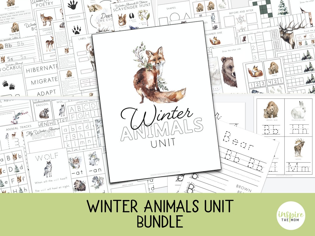 Winter Animals Unit Bundle, Nature Study, Math, Language Arts and ...