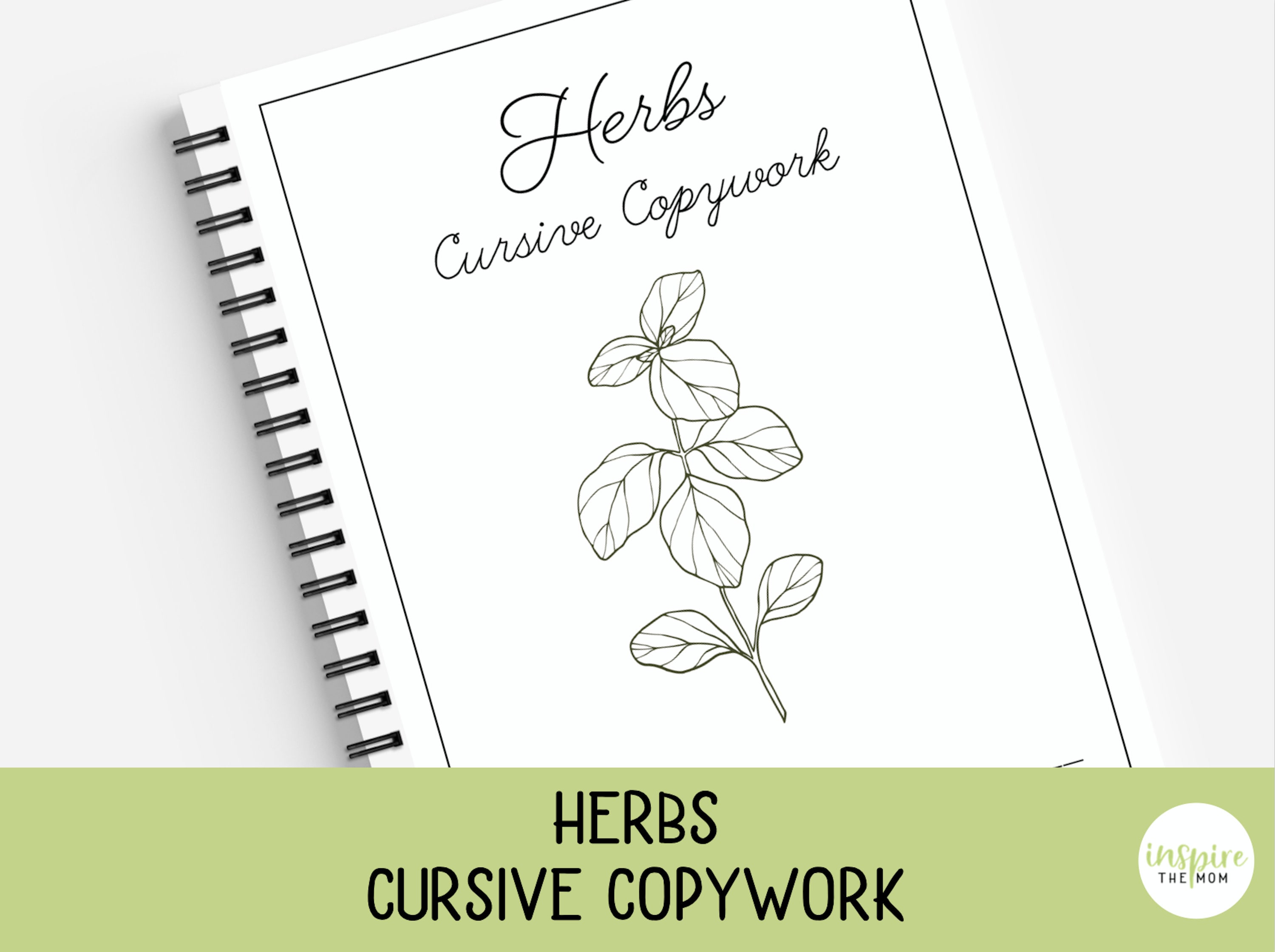 Herbs, Cursive Copywork, Herb Facts, Cursive Handwriting Practice ...