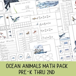 Ocean Animals Unit BUNDLE, Nature Study, Math, Language Arts ...