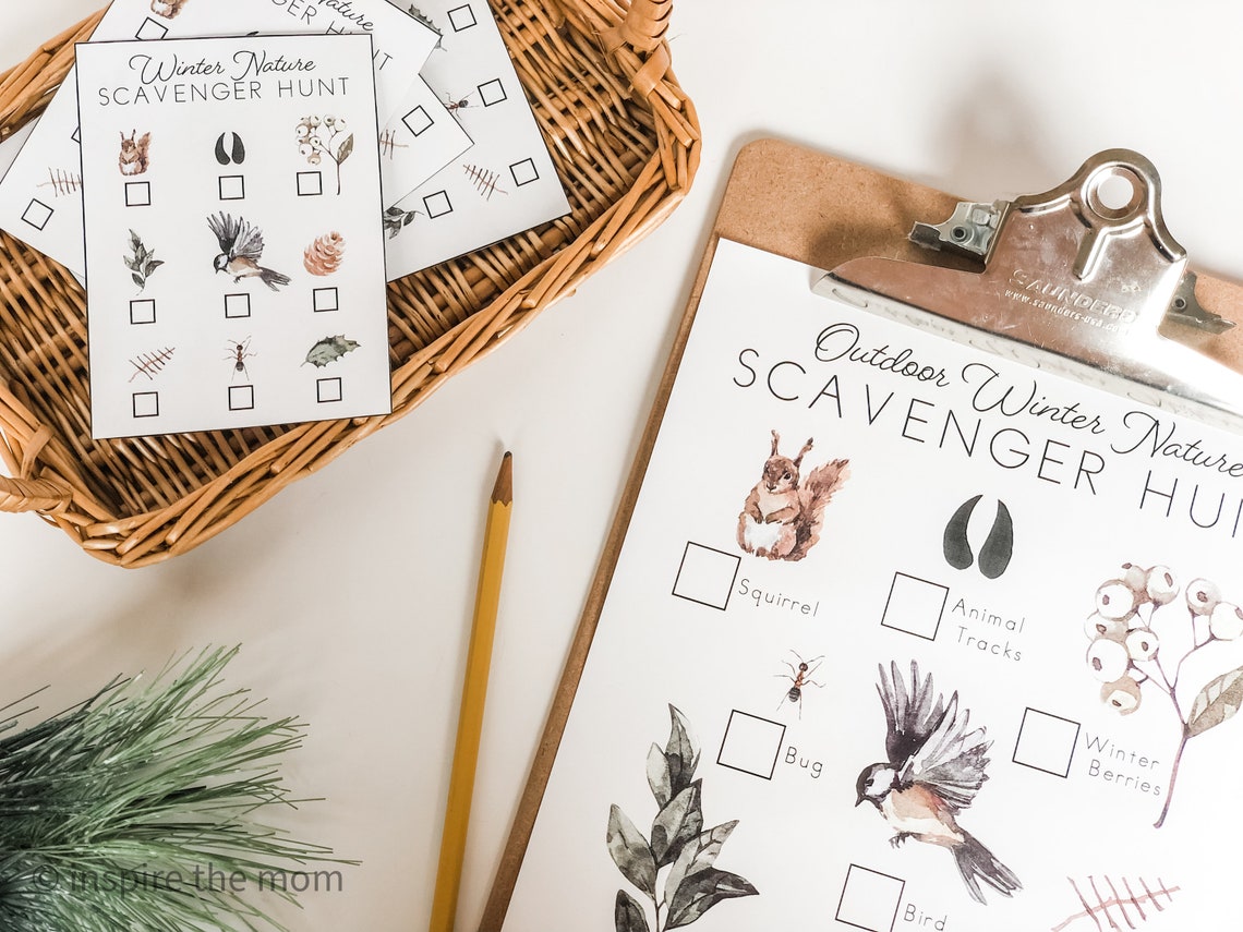 Winter Nature Scavenger Hunt, for Prek-2nd Grade, Nature Study, Outdoor ...