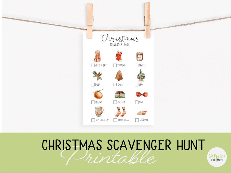 Christmas Scavenger Hunt Card, Christmas Scavenger Hunt, Winter ...