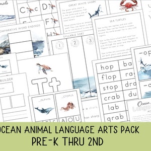 Ocean Animals Unit BUNDLE, Nature Study, Math, Language Arts ...
