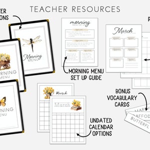Morning Menu Pages for March, Homeschool Printable, Morning Time ...