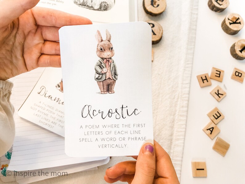 Types of Poetry Flash Cards, Homeschool Printable, Poetry Types, Peter ...