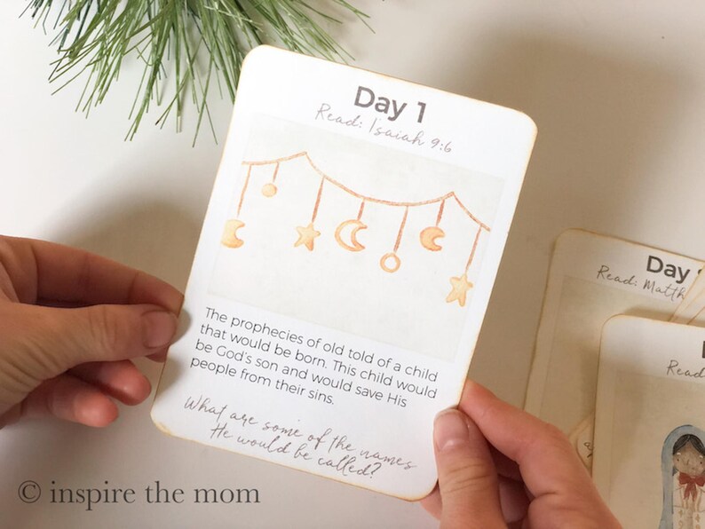 24 Nativity Christmas Advent Cards, With Scripture References, Advent ...