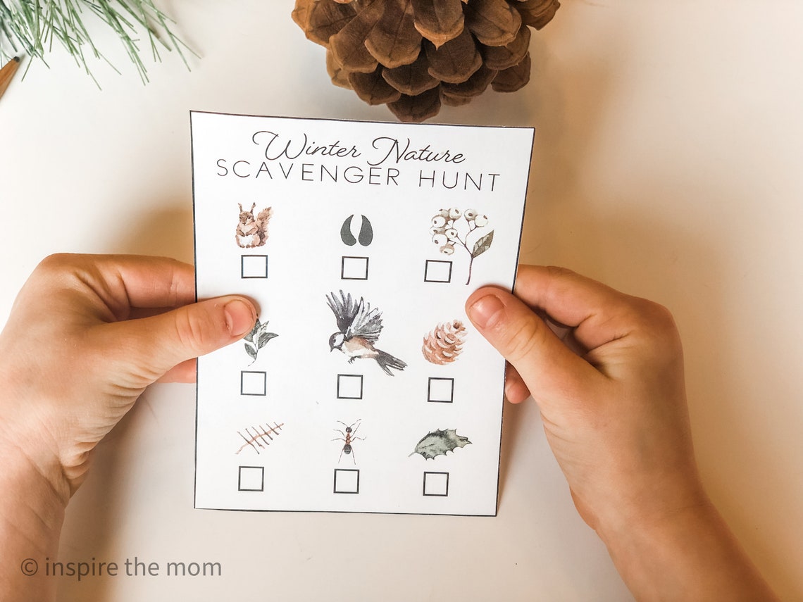 Winter Nature Scavenger Hunt, for Prek-2nd Grade, Nature Study, Outdoor ...