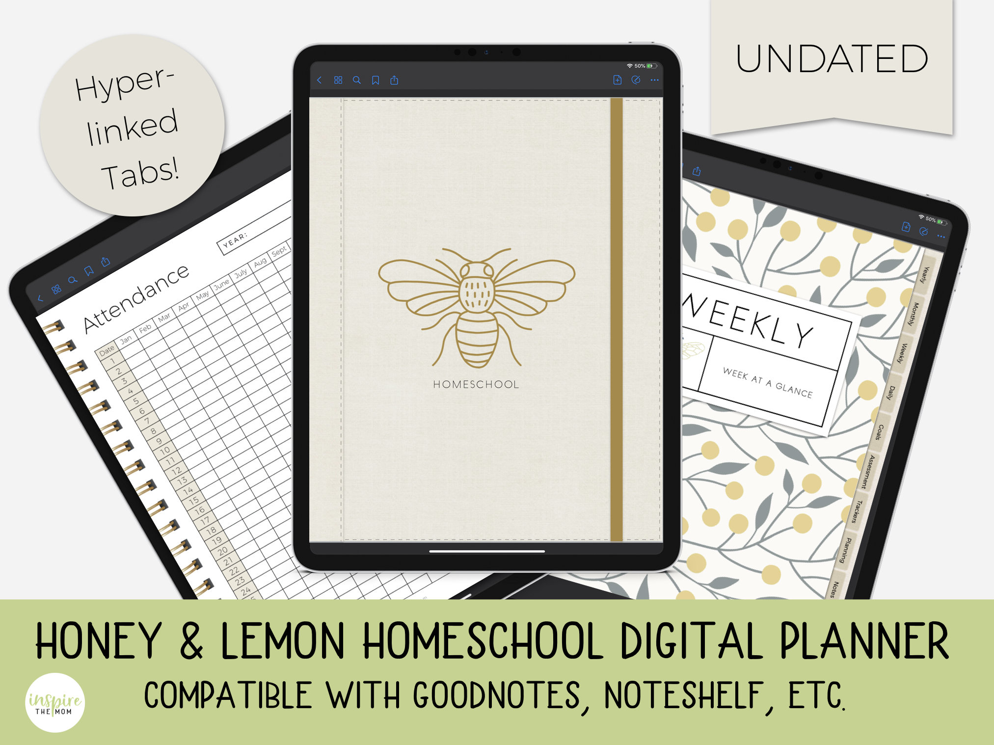 Honey and Lemon Homeschool Digital Planner, Undated Digital Planner ...