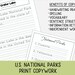 U.S. National Parks, Print Copywork, National Park Facts, Print ...