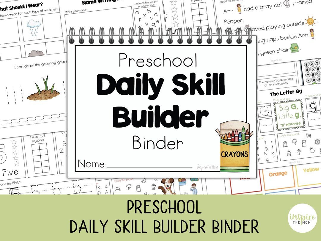 Printable Preschool Binder | Prek Activities | Morning Work ...