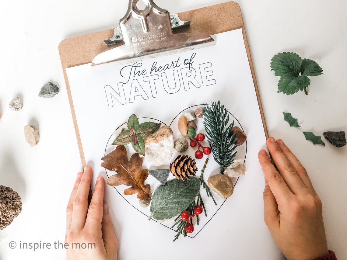 The Heart of Nature Craft Template, Heart Craft, Nature Study ...