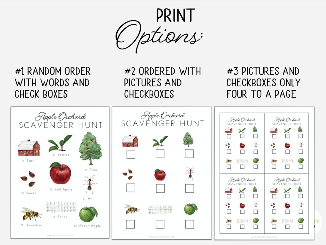 Apple Orchard Scavenger Hunt, for Prek-2nd Grade, Fall Activity ...