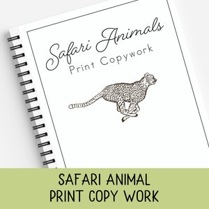 Safari Animals Print Copywork, Safari Animal Facts, Print Handwriting ...
