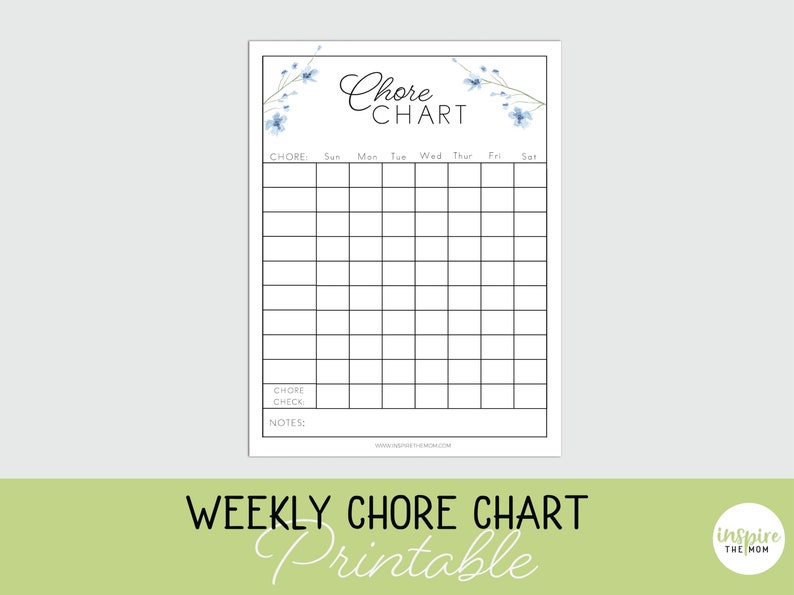 Weekly Chore Chart, Kids Chore Chart, Tracking Sheets, Homeschool Forms ...