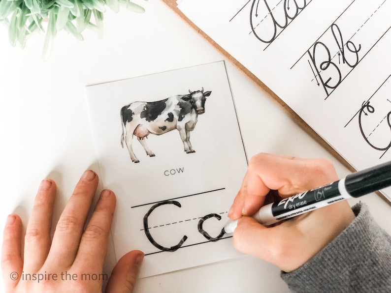 Farm Animal Alphabet Tracing Cards Handwriting Activity Farm - Etsy