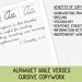 Cursive Alphabet Bible Verse Copywork Cursive Copywork - Etsy