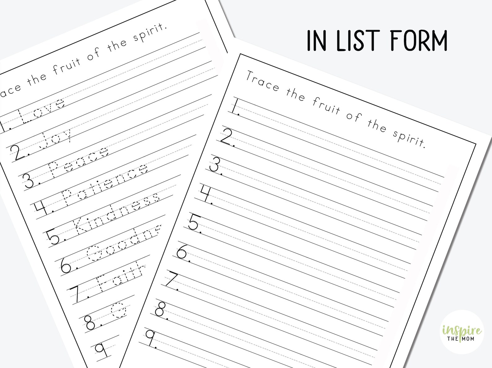 Fruit of the Spirit Print Copywork, Homeschool Printable, Print ...