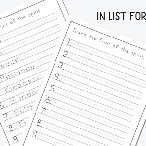 Fruit of the Spirit Print Copywork, Homeschool Printable, Print ...