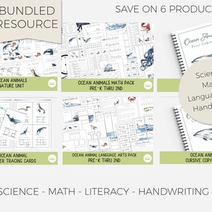 Ocean Animals Unit BUNDLE, Nature Study, Math, Language Arts ...