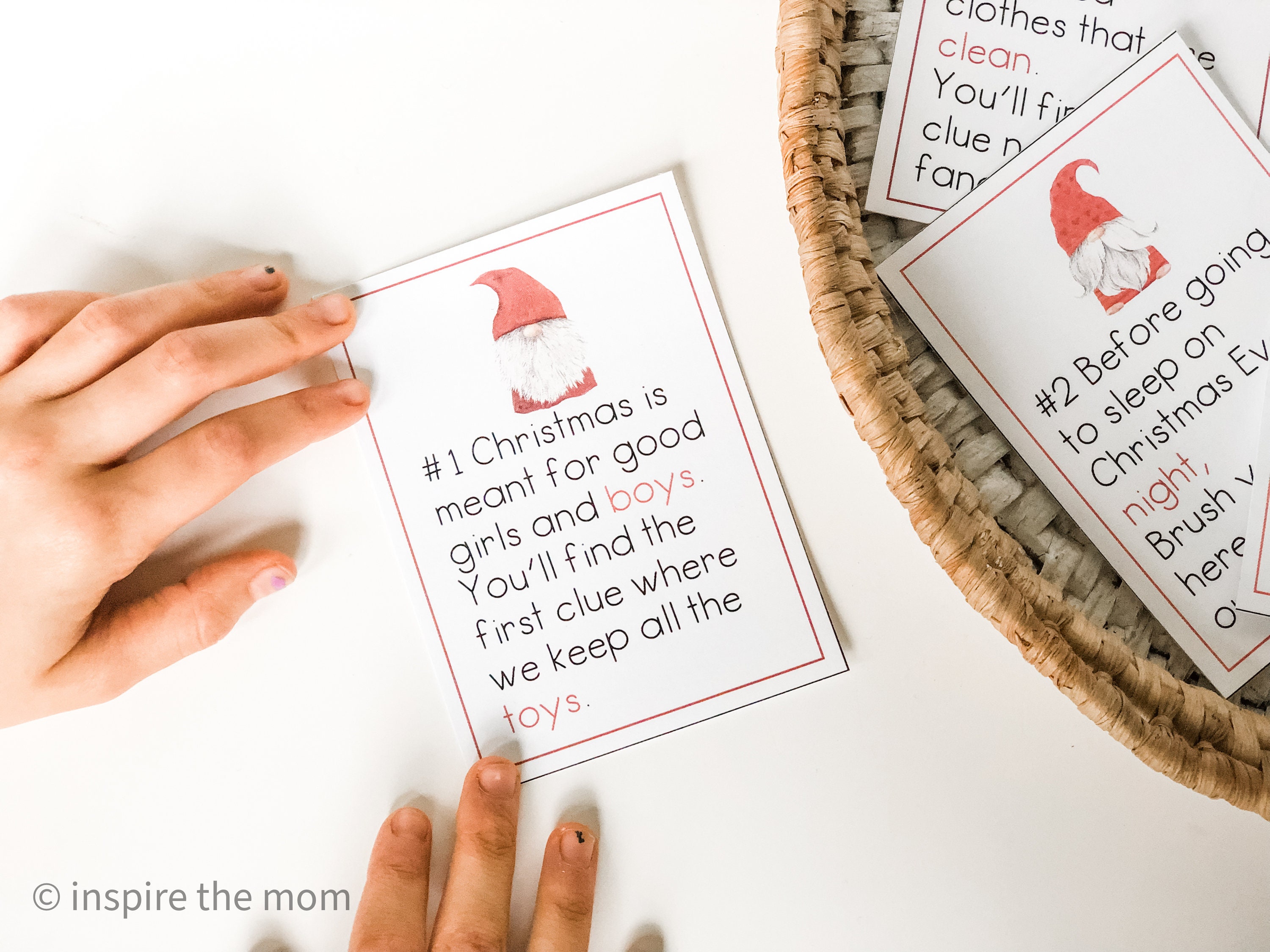 Indoor Christmas Scavenger Hunt Clues, 12 Cards, 12 Locations ...