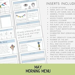 Spring Morning Menu Bundle, March, April, May, Homeschool Printable ...