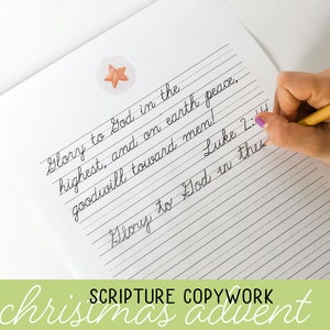Christmas Advent Scripture Copywork, Print and Cursive Christmas ...
