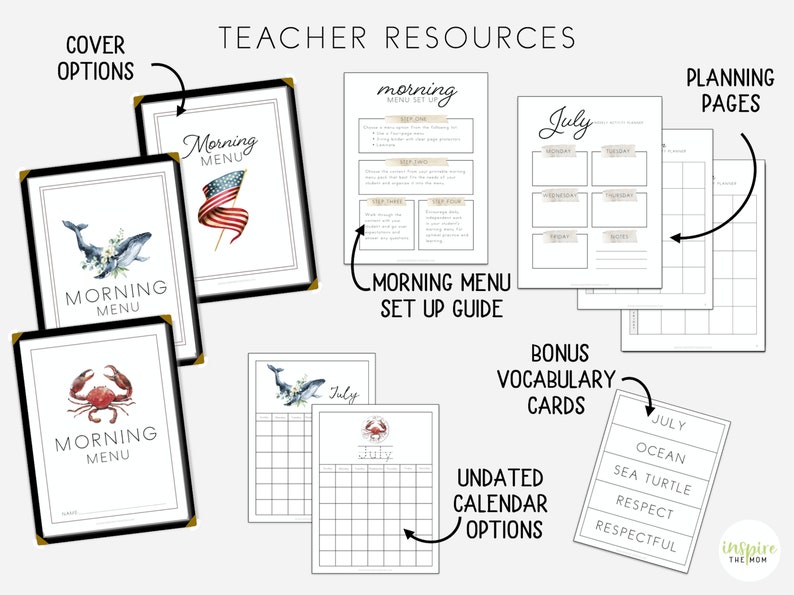 Morning Menu Pages for July | Morning Time Basket | Charlotte Mason ...