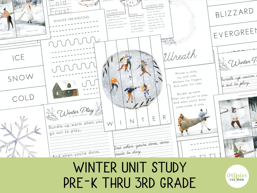Winter Unit Study, Four Seasons Activity, Prek-3rd Grade, Charlotte ...