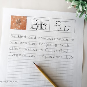 Print Alphabet Bible Verse Copywork, Print Copywork, Print Handwriting ...