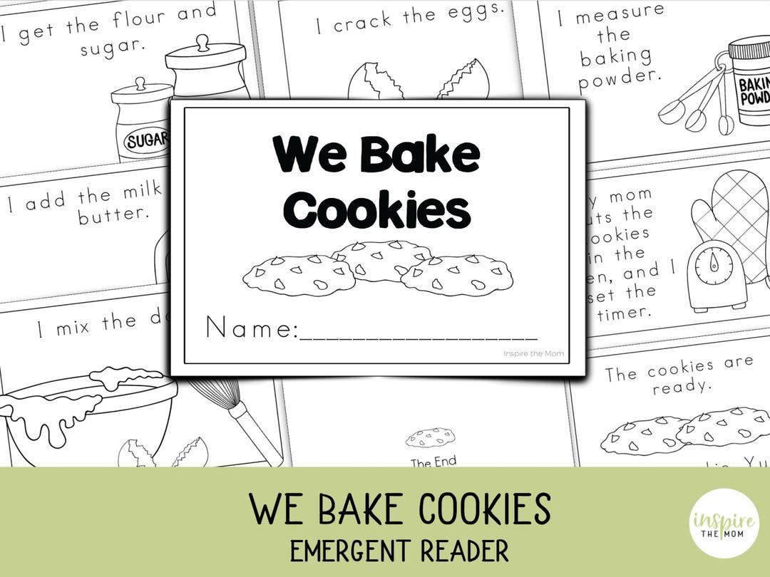 We Bake Cookies Printable Emergent Reader for Preschool & Kindergarten ...