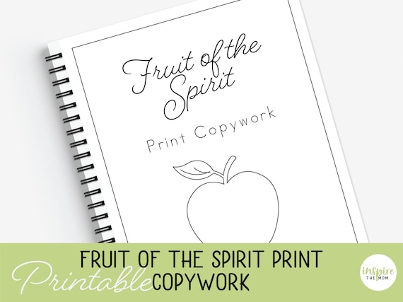 Fruit of the Spirit Print Copywork Homeschool Printable - Etsy