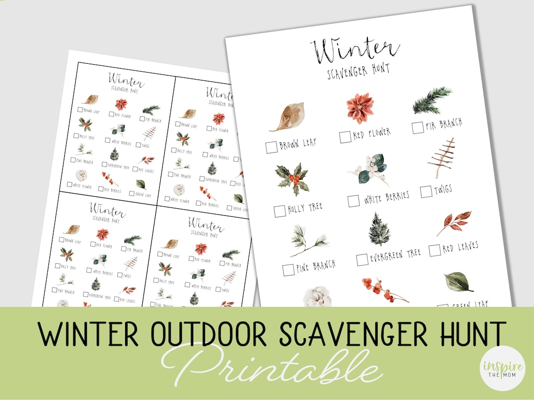 Winter Outdoor Scavenger Hunt , Outdoor Scavenger Hunt, Winter Activity ...