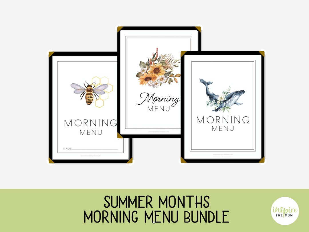 Summer Morning Menu Bundle | Morning Time Basket | Charlotte Mason ...