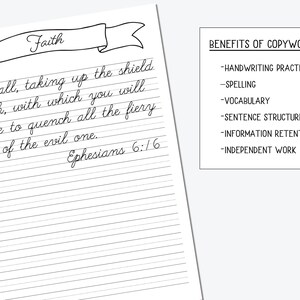 Fruit of the Spirit Cursive Copywork, Homeschool Printable, Cursive ...