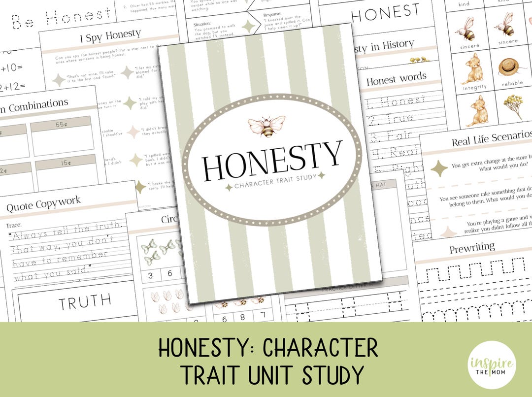 Honesty Character Trait Unit Study for Kids | Prek–4th Grade ...