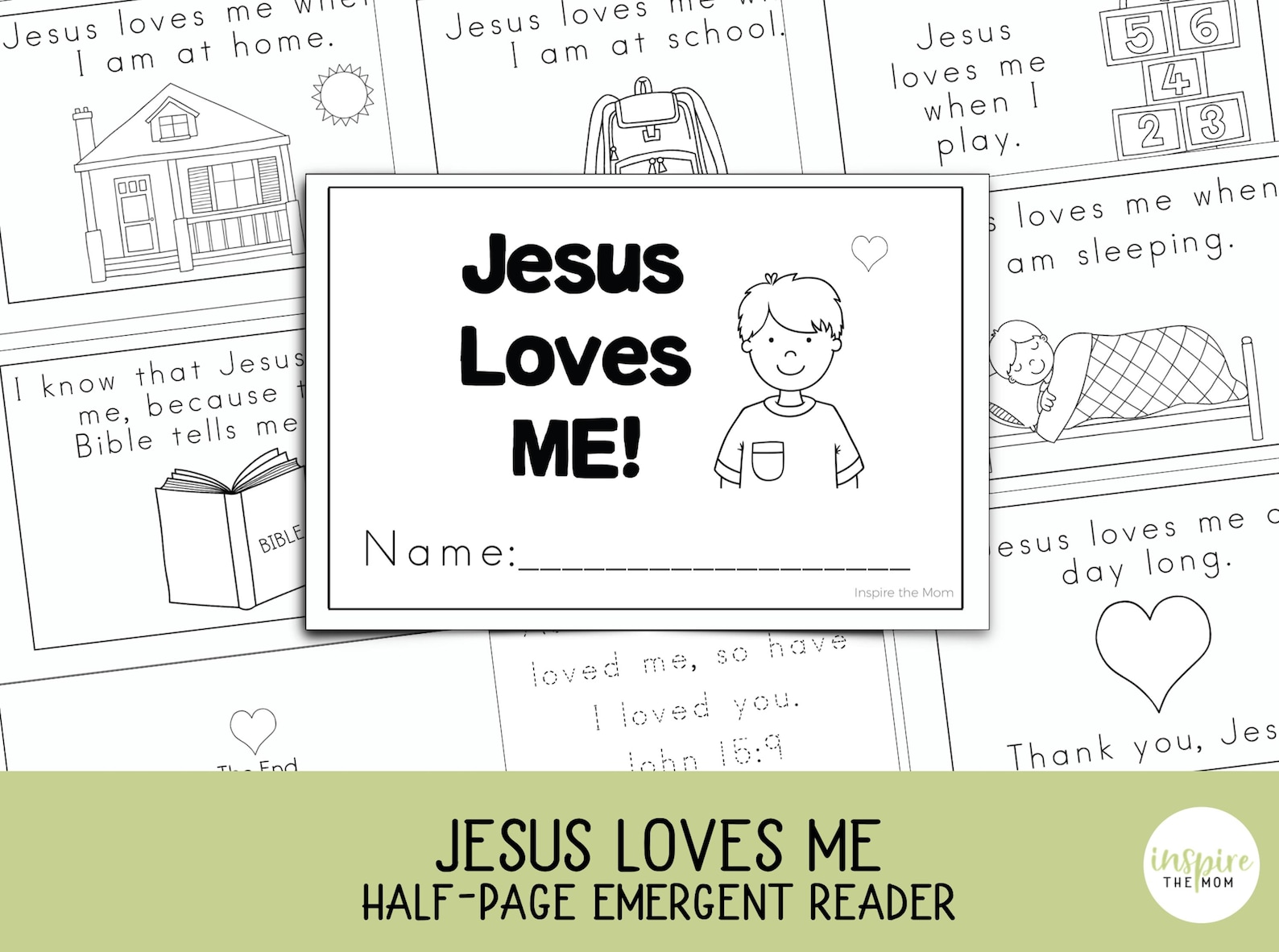 Jesus Loves Me | Half-page Christian Emergent Reader Printable | for ...