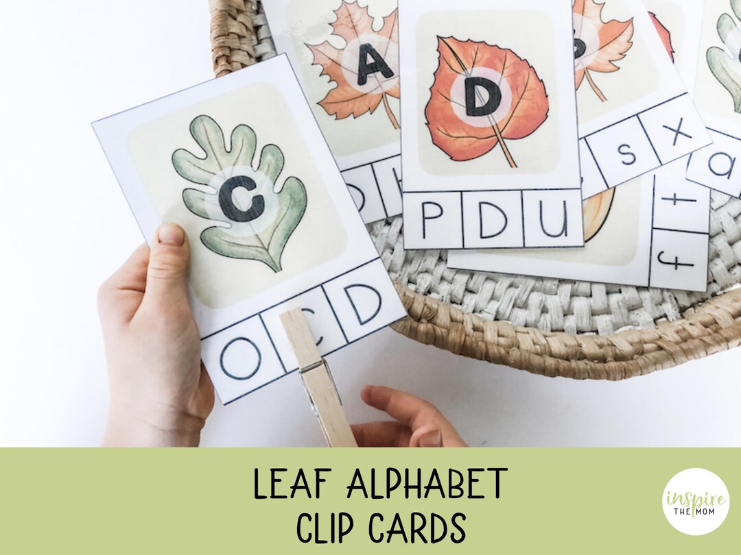 Leaf Alphabet Clip Cards | Uppercase and Lowercase Letter Recognition ...