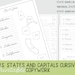 U.S. States and Capitals Cursive Copywork, Homeschool Printable ...