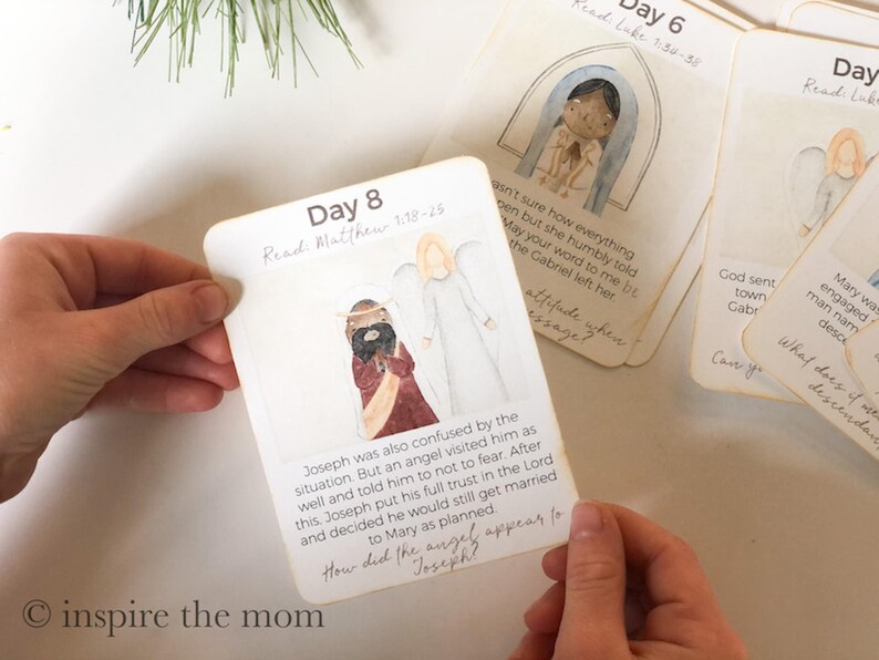 24 Nativity Christmas Advent Cards, With Scripture References, Advent ...