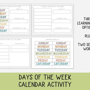 Days of the Week Calendar Activity, Ordering, Sequencing, Circle Time ...