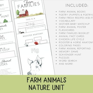 Farm Animals Unit, Nature Study, Prek-2nd, Farm Activities, Montessori ...