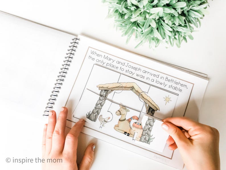 Nativity Busy Book Printable, Half-page Interactive Nativity Story ...