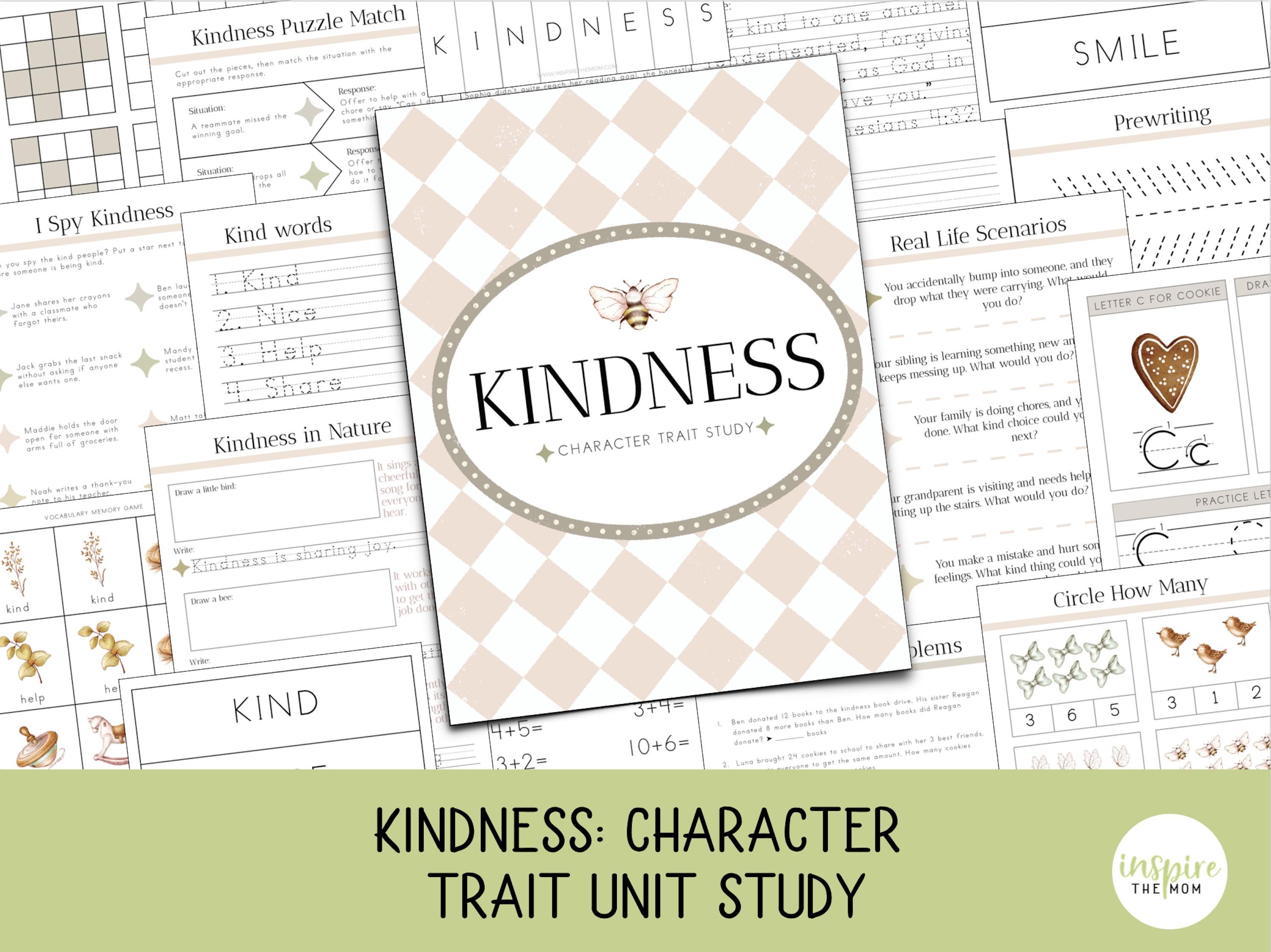 Kindness Character Trait Unit Study for Kids | Prek–4th Grade ...