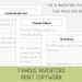 Famous Inventors, Print Copywork, Inventor Facts, Print Handwriting ...