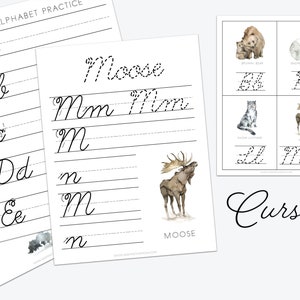 Winter Animals Handwriting Pack, Homeschool Printable, Print and ...