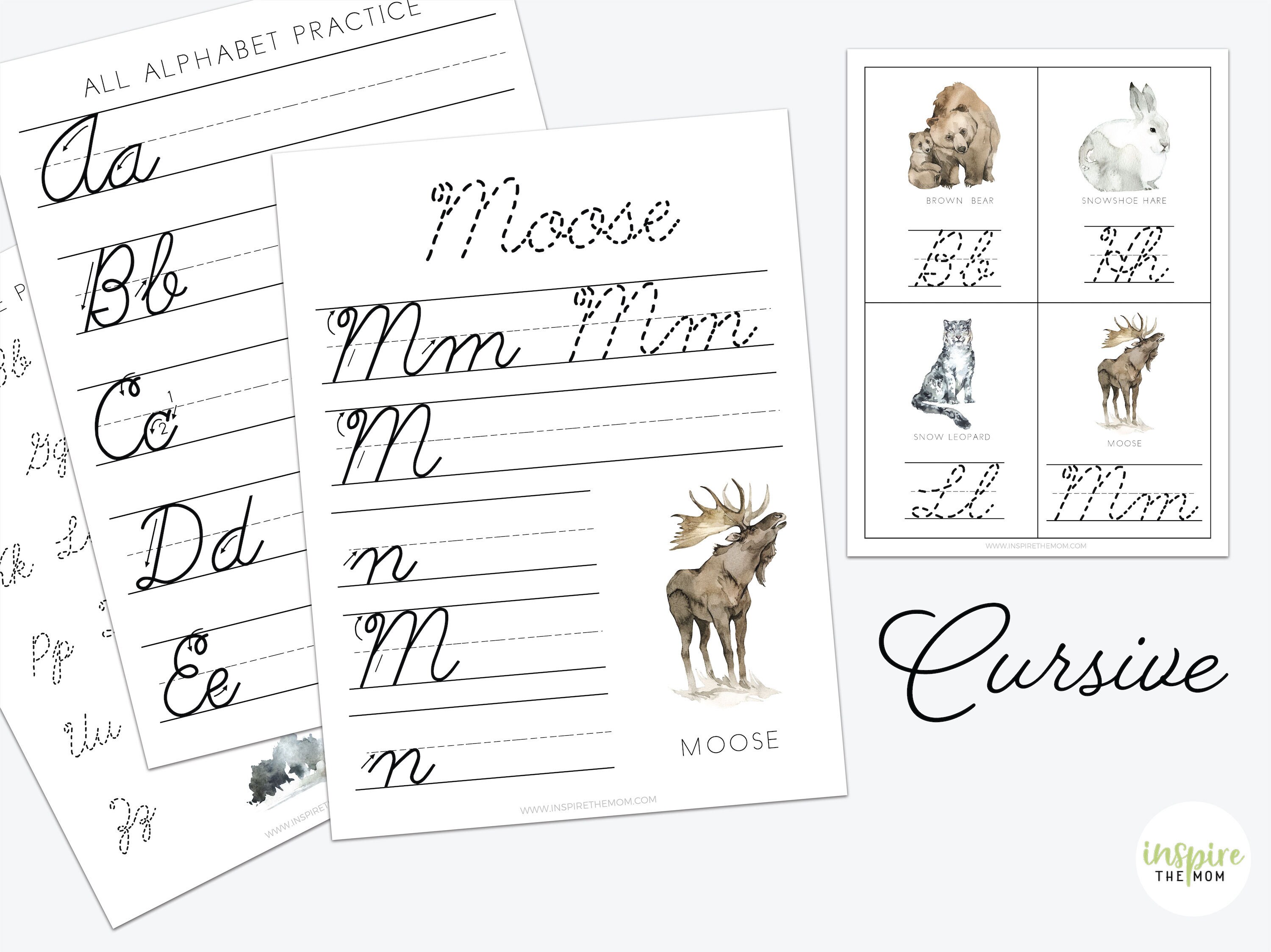 Winter Animals Handwriting Pack, Homeschool Printable, Print and ...