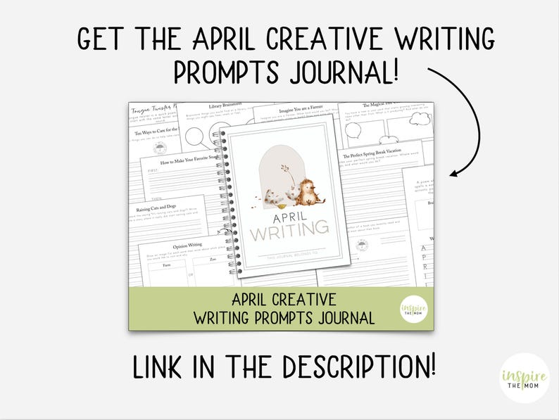 April Writing Prompts Calendar for Kids | Spring Writing Practice ...