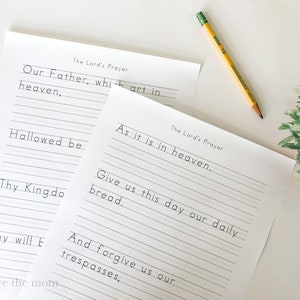 The Lord's Prayer Print Copywork, Homeschool Printable, Print ...