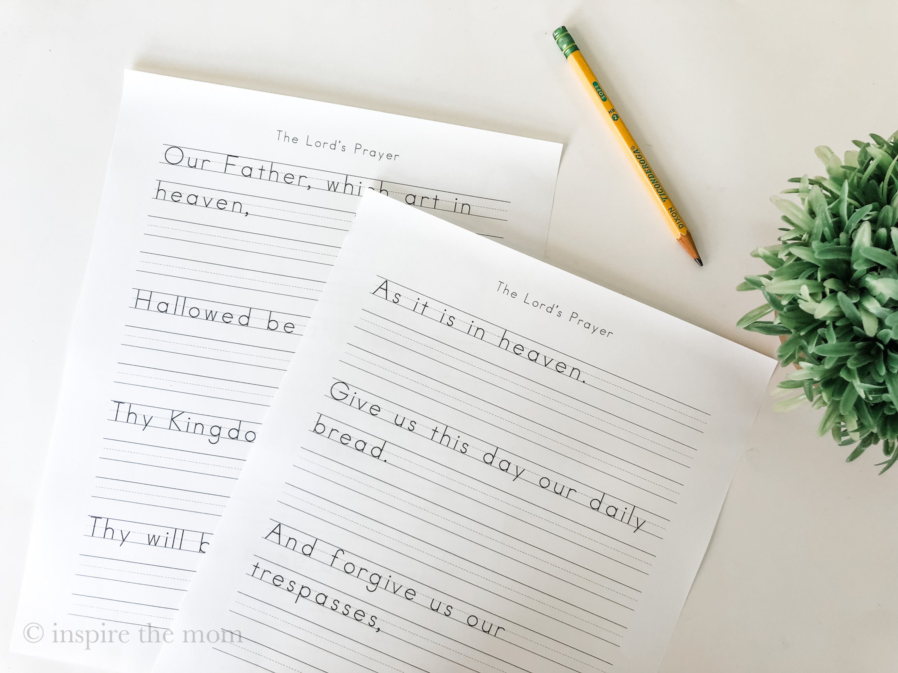 The Lord's Prayer Print Copywork, Homeschool Printable, Print ...