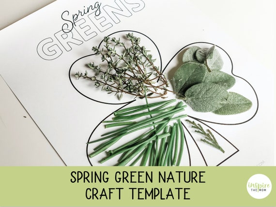 Spring Greens Nature Craft Template Shamrock Craft Nature - Etsy